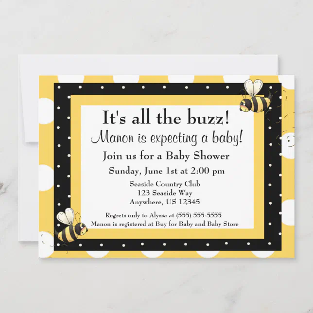 Bumble Bee Baby Shower Invitation | Zazzle