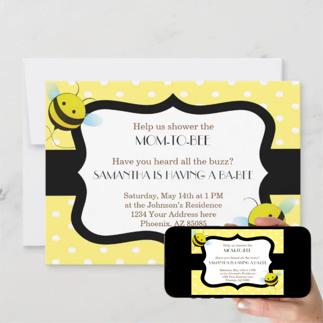 Bumble Bee Baby Shower Invitation | Zazzle