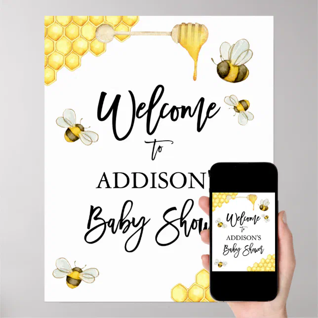 Bumble Bee Baby Shower Welcome Sign | Zazzle