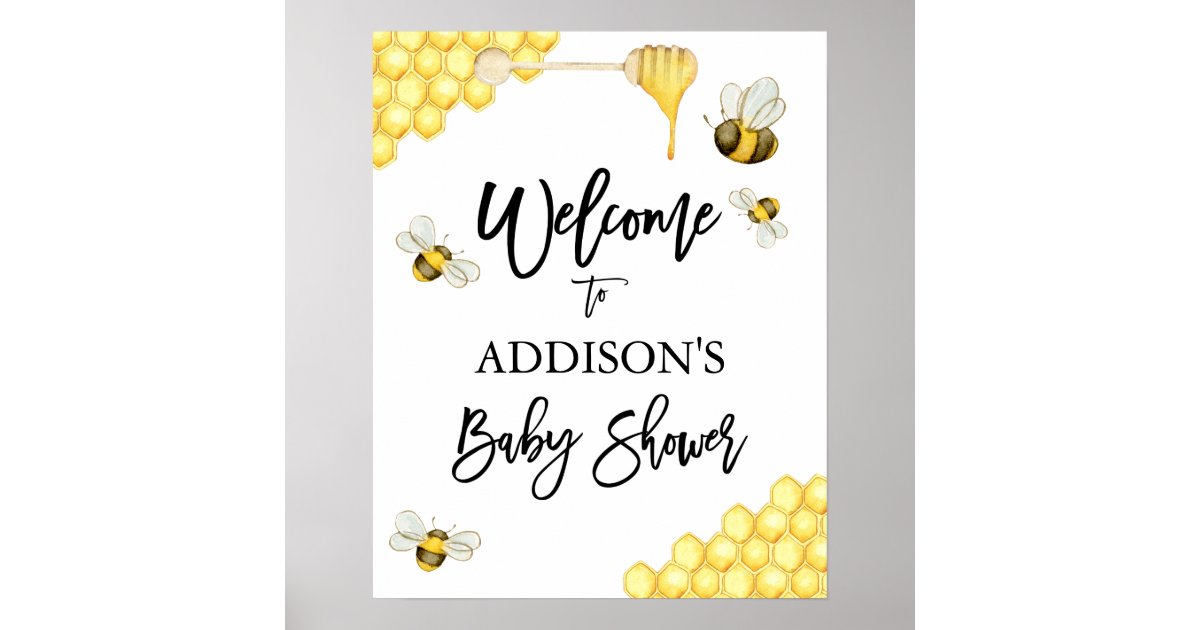 Bumble Bee Baby Shower Welcome Sign | Zazzle