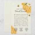 Bumble Bee Baby Shower Word Search Game | Zazzle