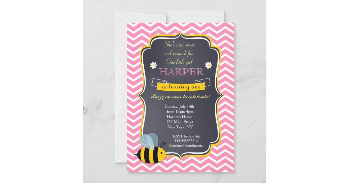 Bumble Bee Birthday Party Invitations | Zazzle