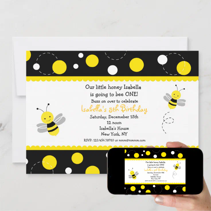 Bumble Bee Birthday Party Invitations | Zazzle