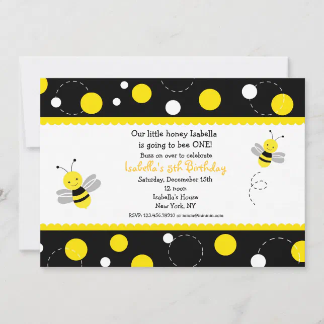 Bumble Bee Birthday Party Invitations | Zazzle