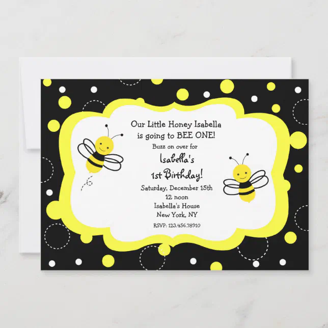 Bumble Bee Birthday Party Invitations Honey | Zazzle