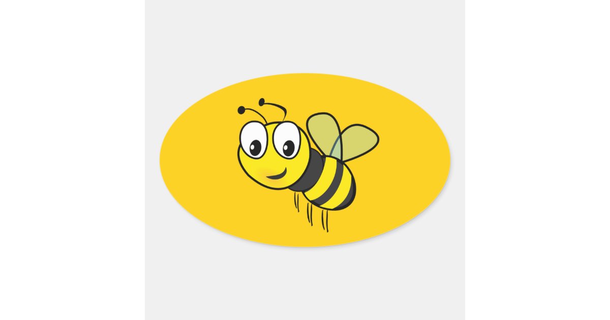 Bumble Bee, Buzz Oval Sticker | Zazzle