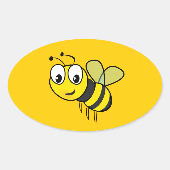 Bumble Bee, Buzz Oval Sticker | Zazzle
