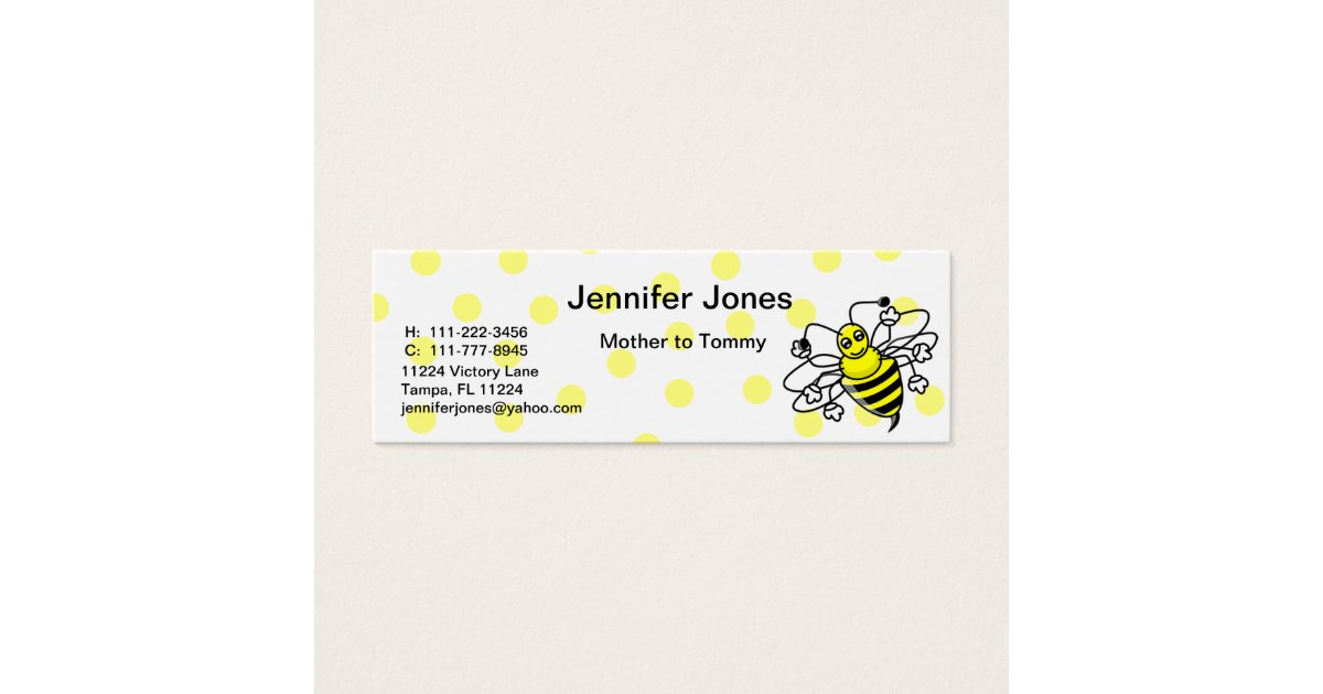 Bumble Bee Calling Card | Zazzle.com
