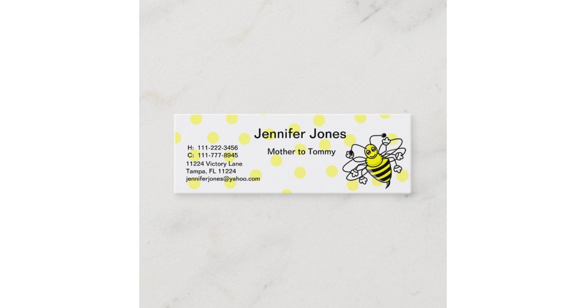 Bumble Bee Calling Card | Zazzle