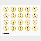 Bumble Bee Circle Square Sticker | Zazzle