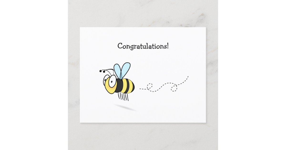 Bumble Bee Congratulations Postcard | Zazzle