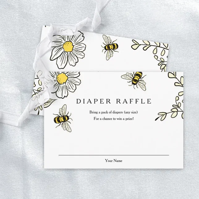 Bumble Bee Diaper Raffle Enclosure Card | Zazzle