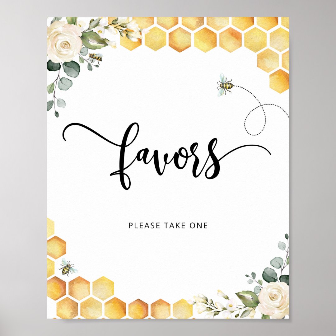 Bumble bee favors poster | Zazzle