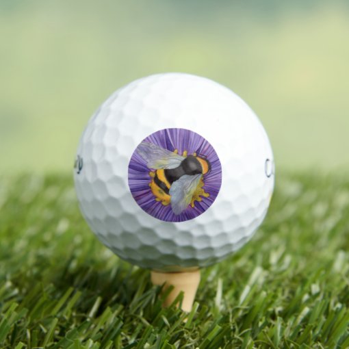 Bumble Bee Gift For Her Original Watercolor Golf Balls | Zazzle