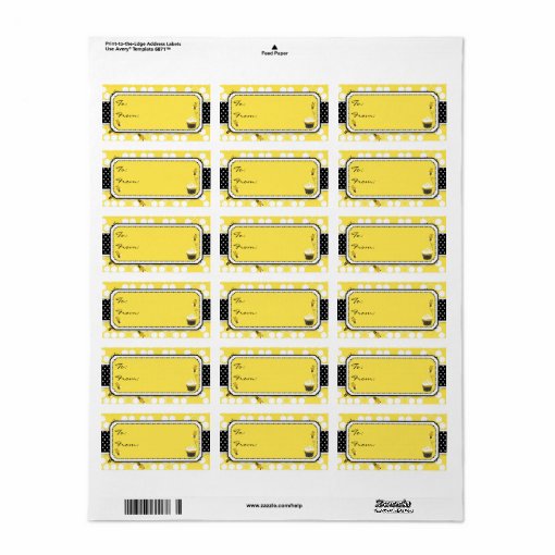 Bumble Bee Gift Label M | Zazzle