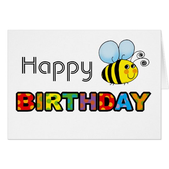 Bumble bee happy birthday card | Zazzle.com