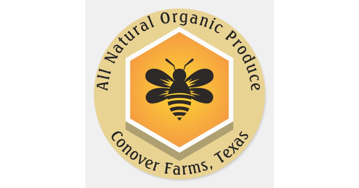 Bumble Bee Organic Produce Classic Round Sticker | Zazzle