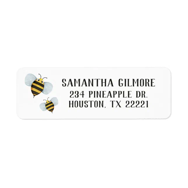 Bumble Bee Return Address Labels | Zazzle
