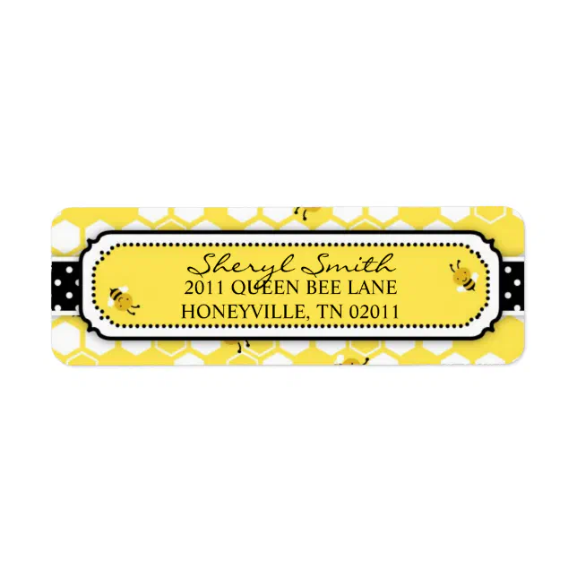 Bumble Bee Return Label | Zazzle
