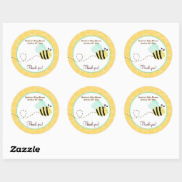 Bumble Bee Round Favor Sticker | Zazzle