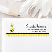 Bumble Bee Striped Return Address Label | Zazzle