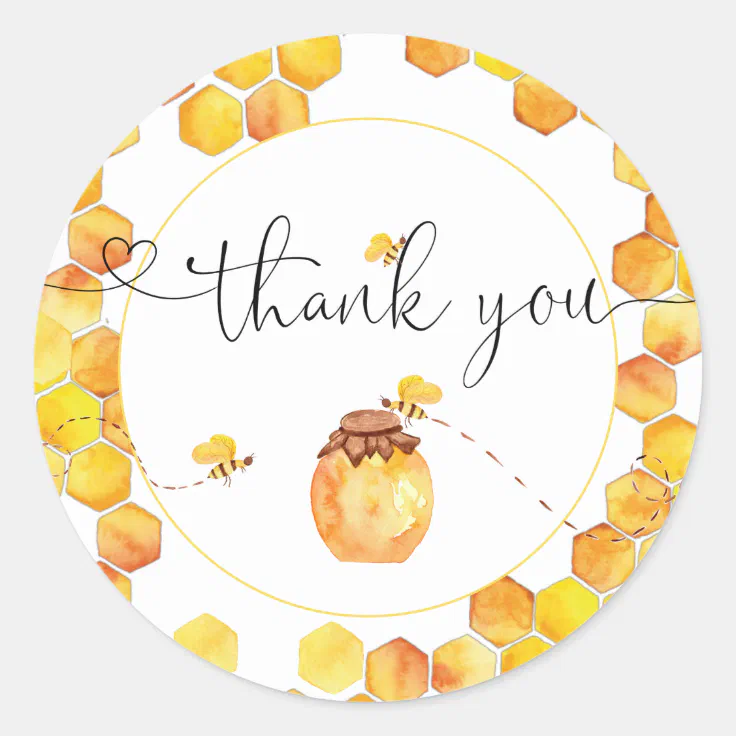 Bumble Bee Thank You Favor Sticker | Zazzle