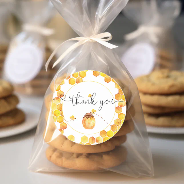 Bumble Bee Thank You Favor Sticker | Zazzle