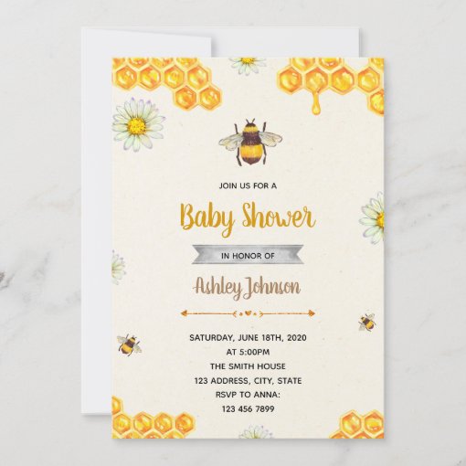 Bumble bee theme party invitation | Zazzle