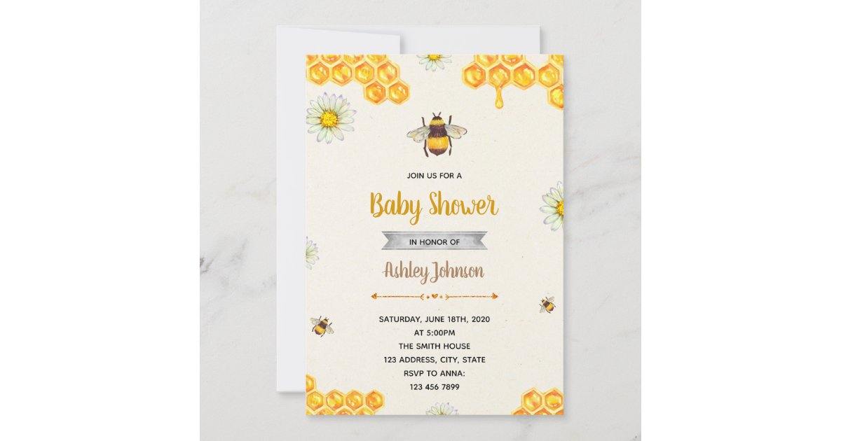 Bumble bee theme party invitation | Zazzle