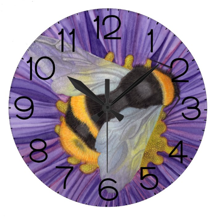 Bumble Bee Wall Clock Honey Bee Aster | Zazzle.com