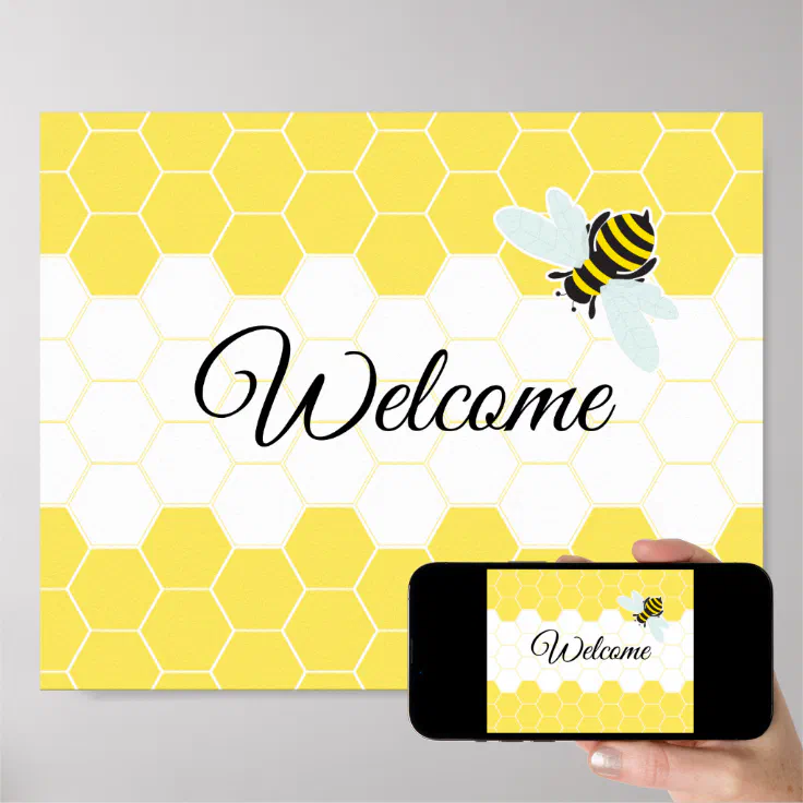 Bumble Bee Welcome Door Sign | Zazzle