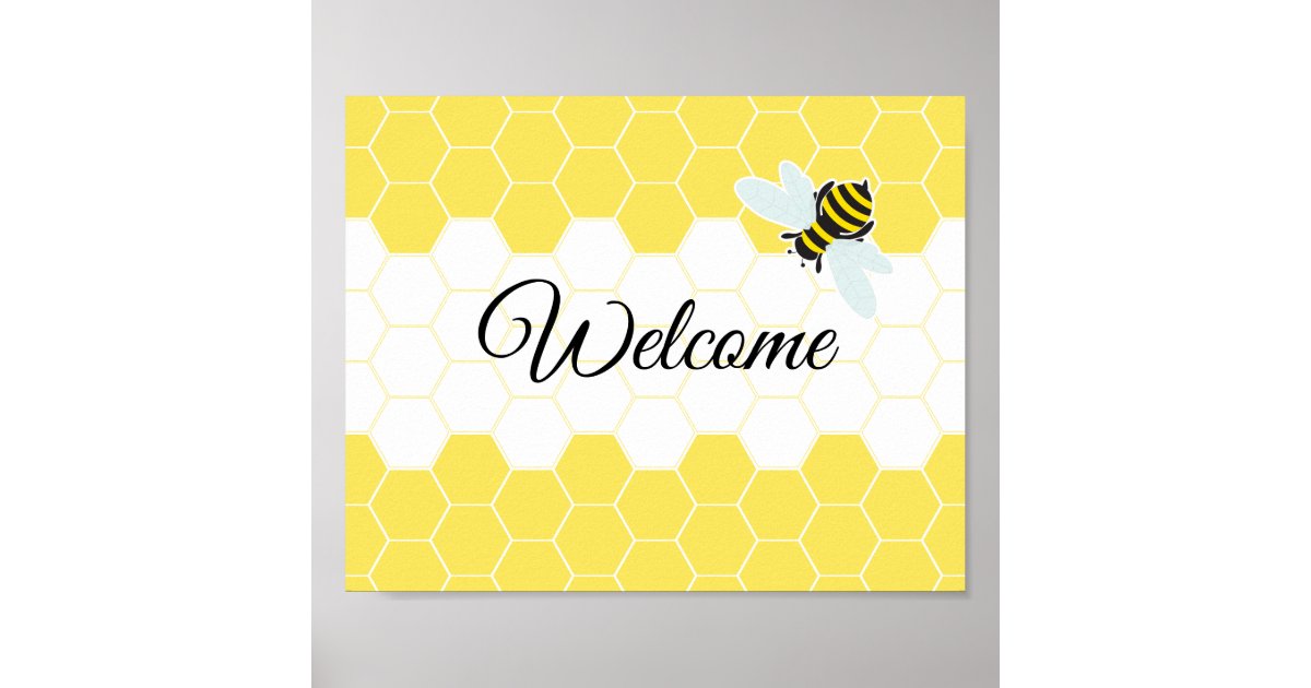 Bumble Bee Welcome Door Sign | Zazzle