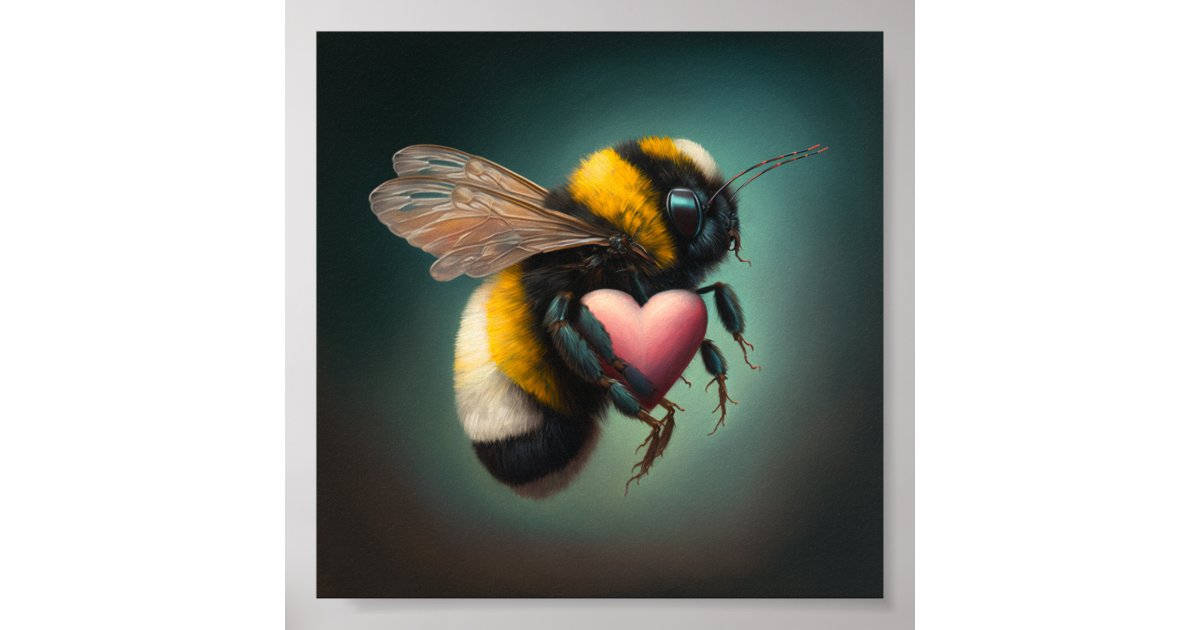 Bumble Bee With Love, Value Poster Paper (Matte) | Zazzle