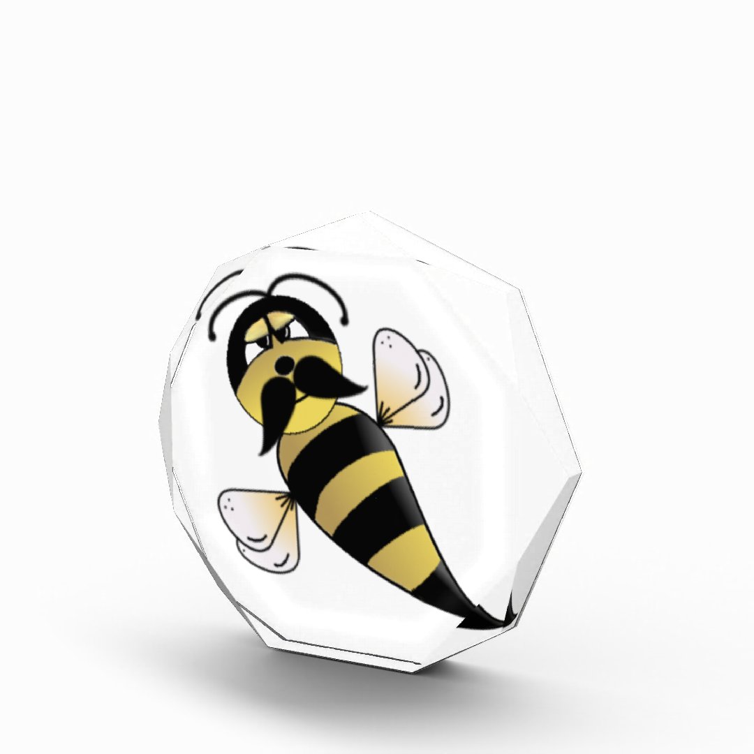 Bumble Bee with Mustache Award | Zazzle