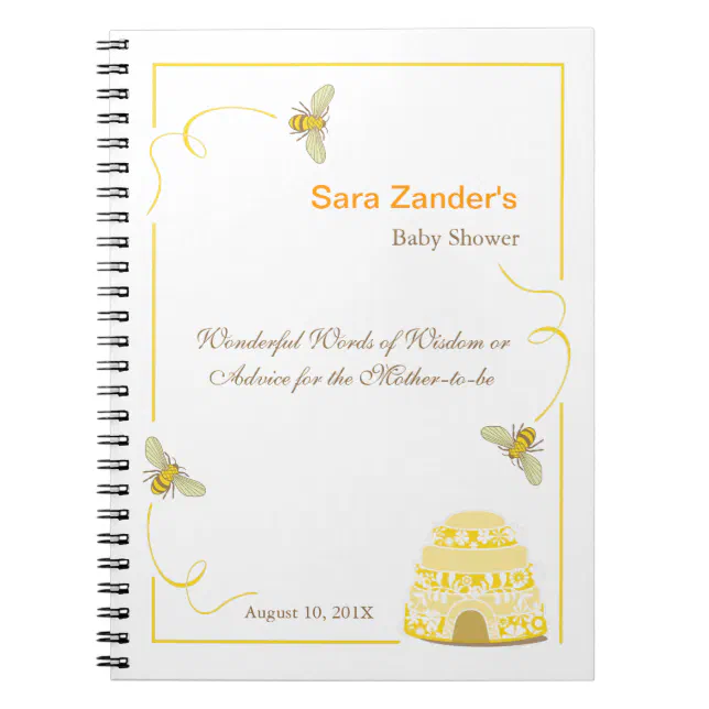 Bumble Bee | Words of Advice Baby Shower Notepad Notebook | Zazzle