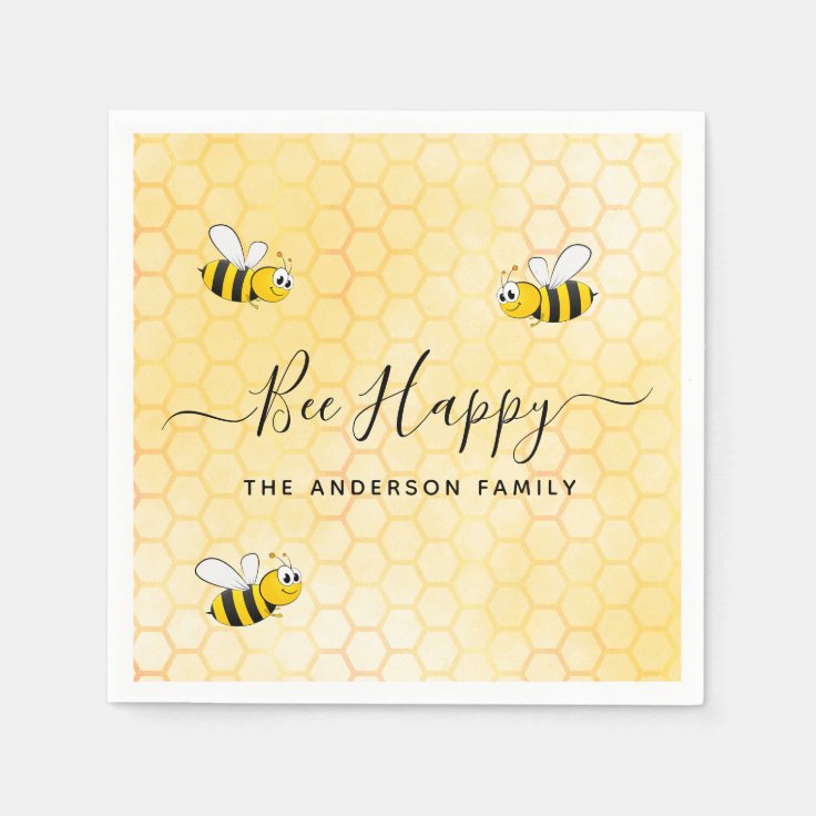 Bumble bees bree happy summer fun humor name napkins | Zazzle