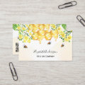 Bumble bees honey yellow floral qr code business card | Zazzle