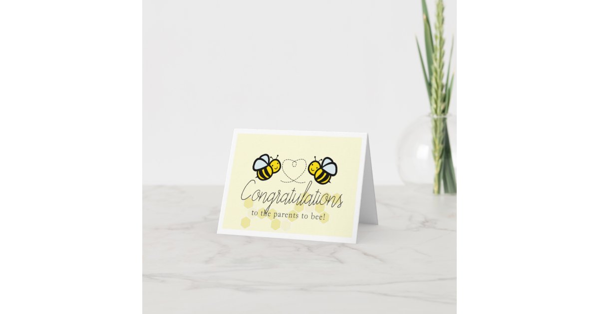 Bumble/Honey Bee Parents Congratulations Card | Zazzle