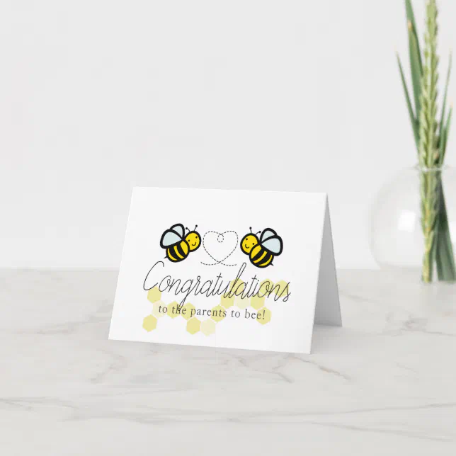 Bumble/Honey Bee Parents Congratulations Card | Zazzle
