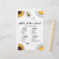 Bumble Honey Bee What's In Purse Baby Shower Game Stationery | Zazzle
