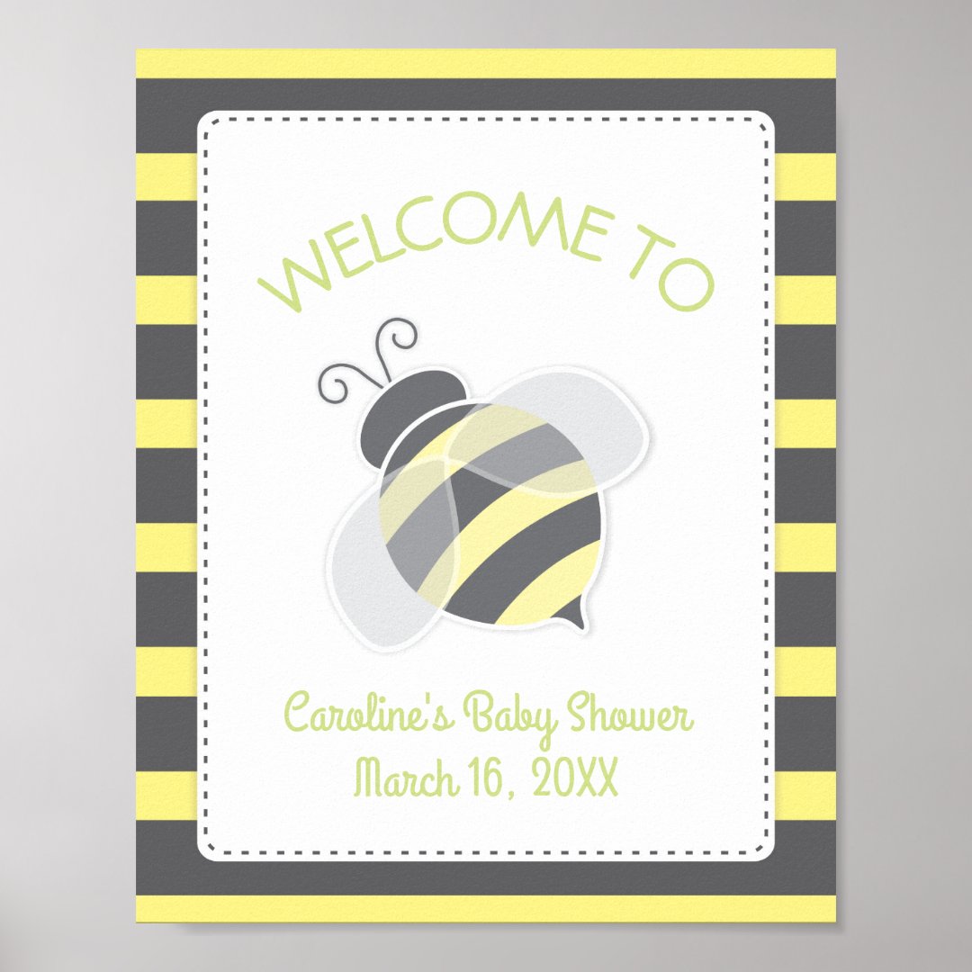 Bumblebee Baby Shower Welcome Sign | Zazzle