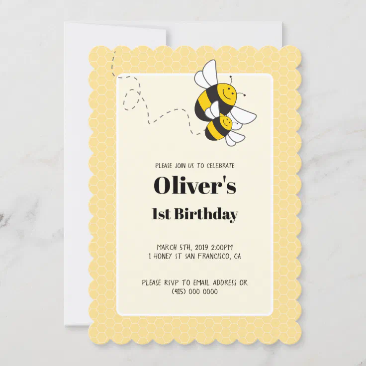 Bumblebee birthday invitation | Zazzle