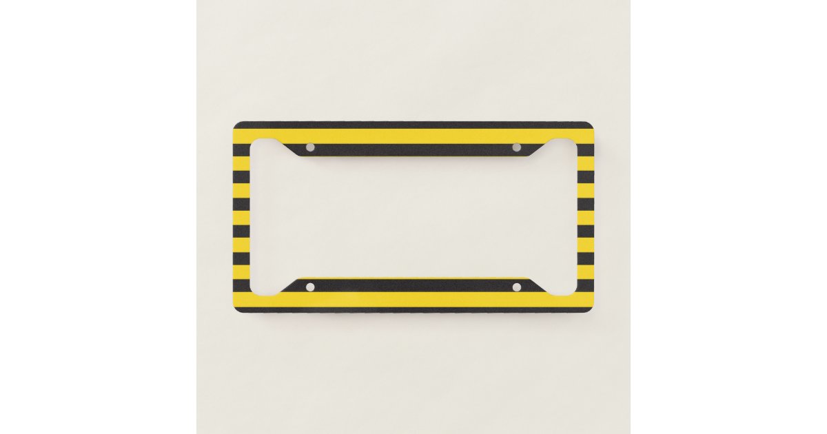 Bumblebee Black Yellow Horizontal Lines Bumble Bee License Plate Frame ...