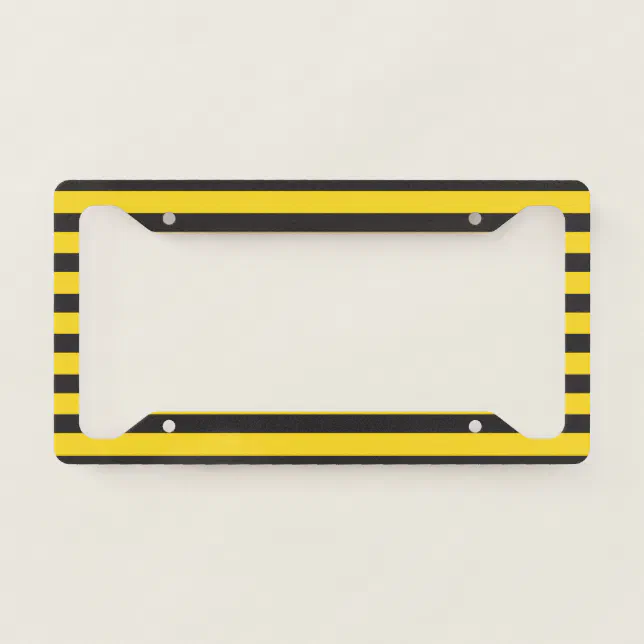 Bumblebee Black Yellow Horizontal Lines Bumble Bee License Plate Frame ...