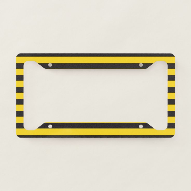 Bumblebee Black Yellow Horizontal Lines Bumble Bee License Plate Frame ...