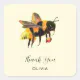 BumbleBee Carrying Pollen - Thank You Custom Name Square Sticker | Zazzle