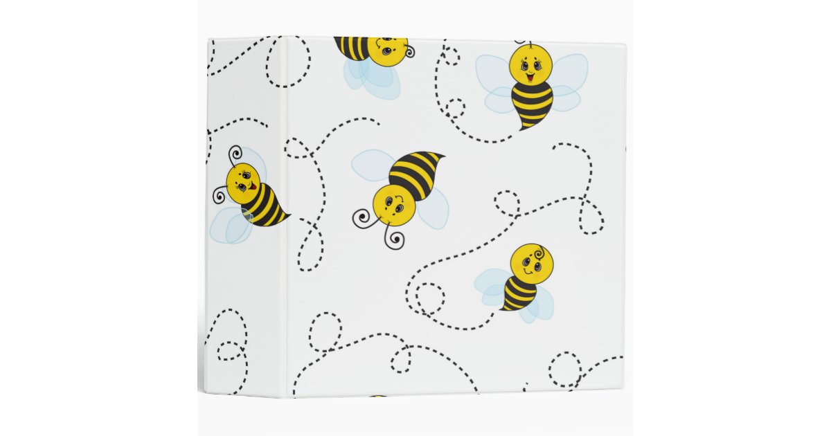 Bumblebee Flying Yellow Black Bumble Bee 3 Ring Binder | Zazzle