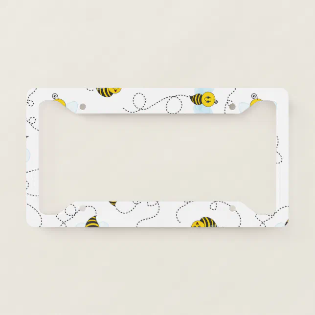 Bumblebee Flying Yellow Black Bumble Bee License Plate Frame | Zazzle