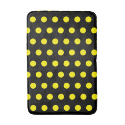 Bumblebee Patterns Yellow Polka Dots Black Cute Bath Mat | Zazzle