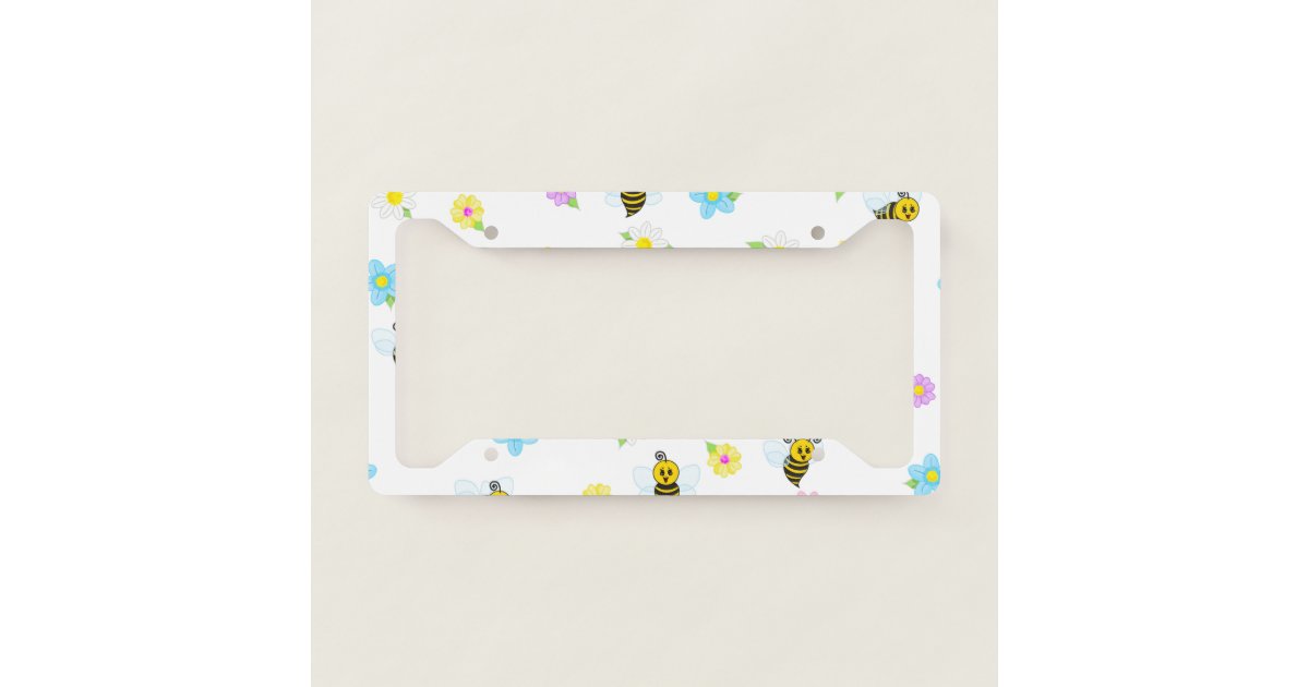 Bumblebee Yellow Black Bumble Bee Colorful License Plate Frame | Zazzle